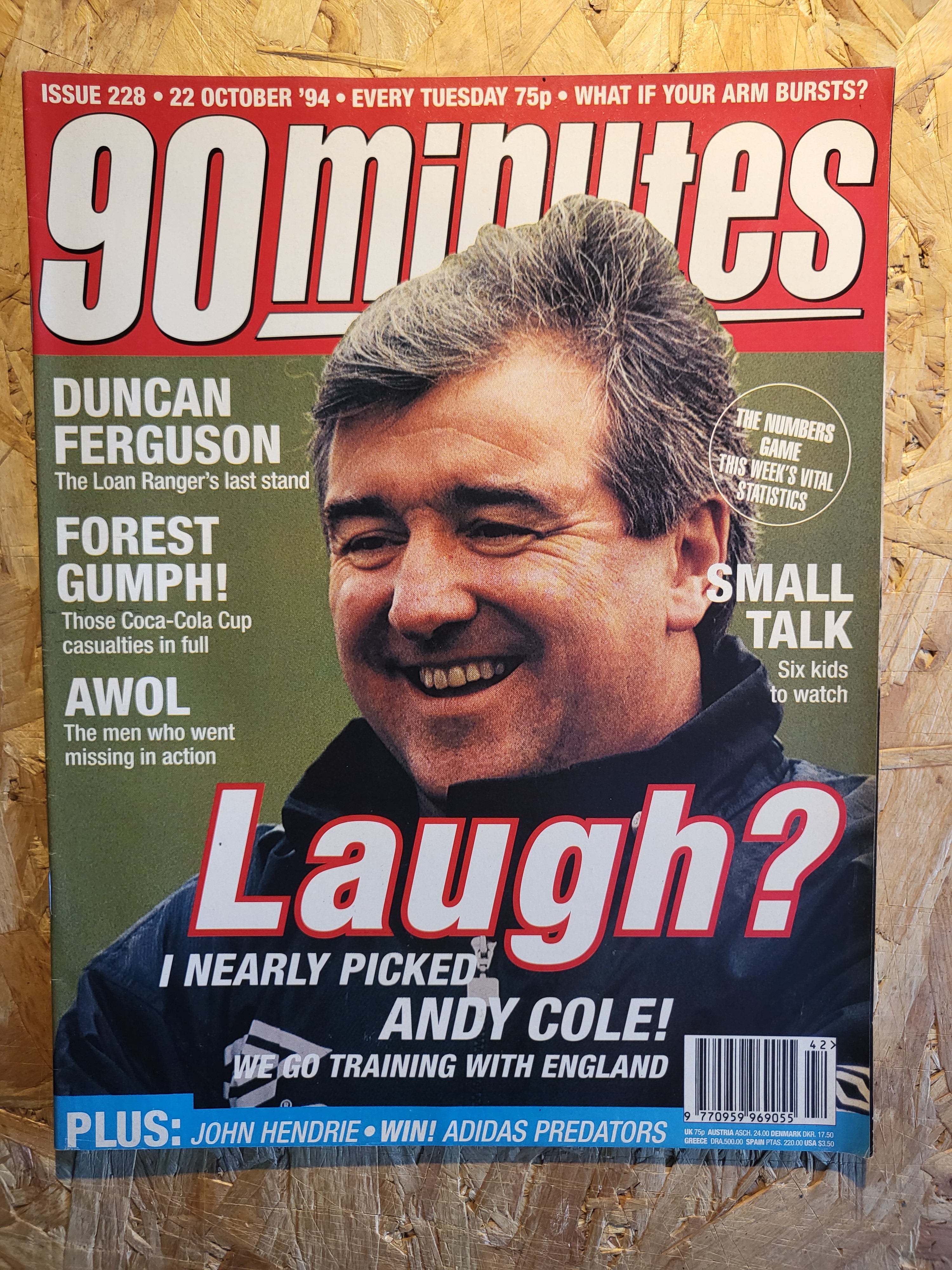 90 Minute Magazine 22 October 1994 #228 (1030)(RARE) Duncan Ferguson J ...