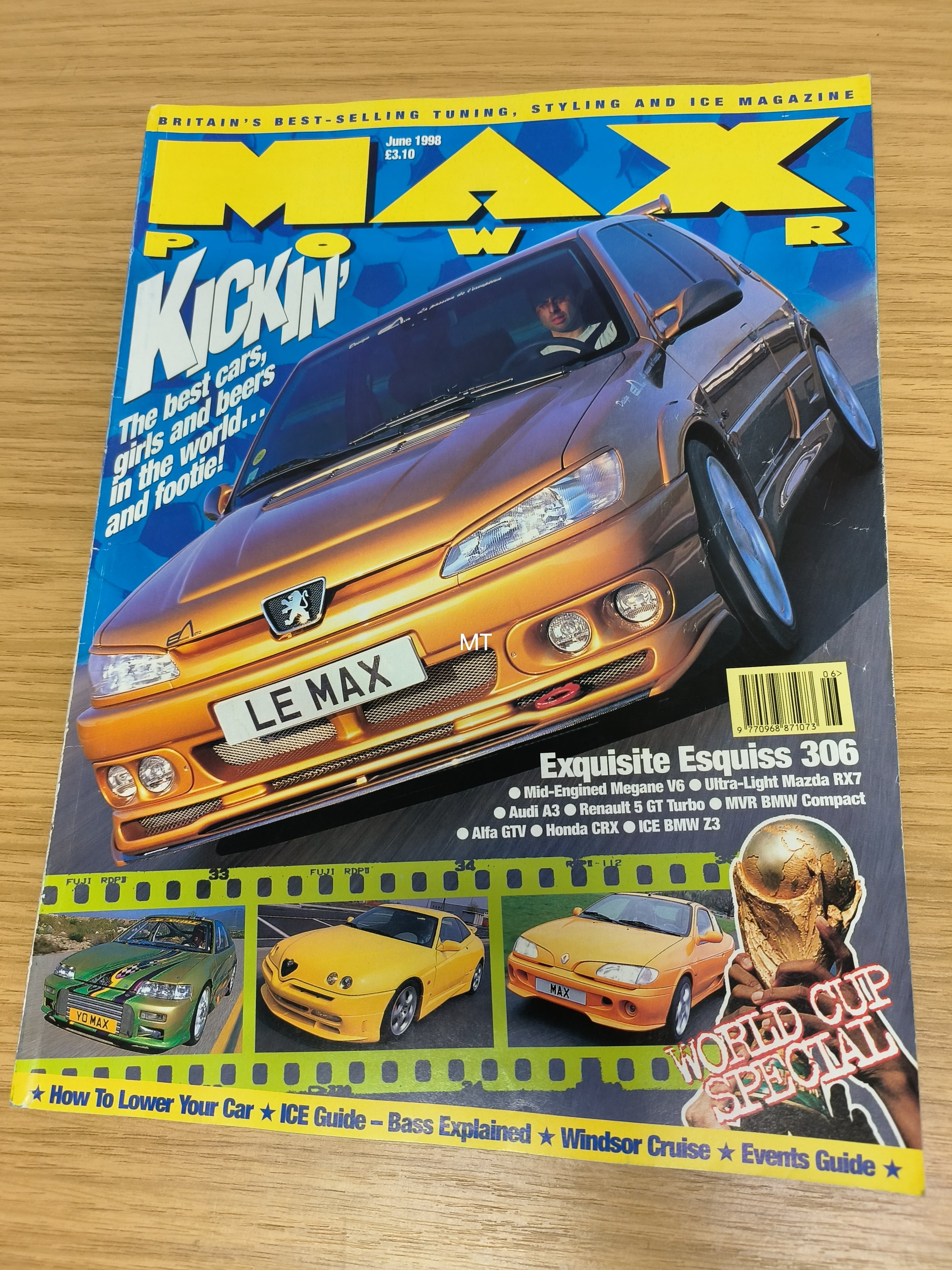 MAX POWER Magazine June 1998 (1110) Honda CRX Alfa GTV Audi A3 VW Golf ...