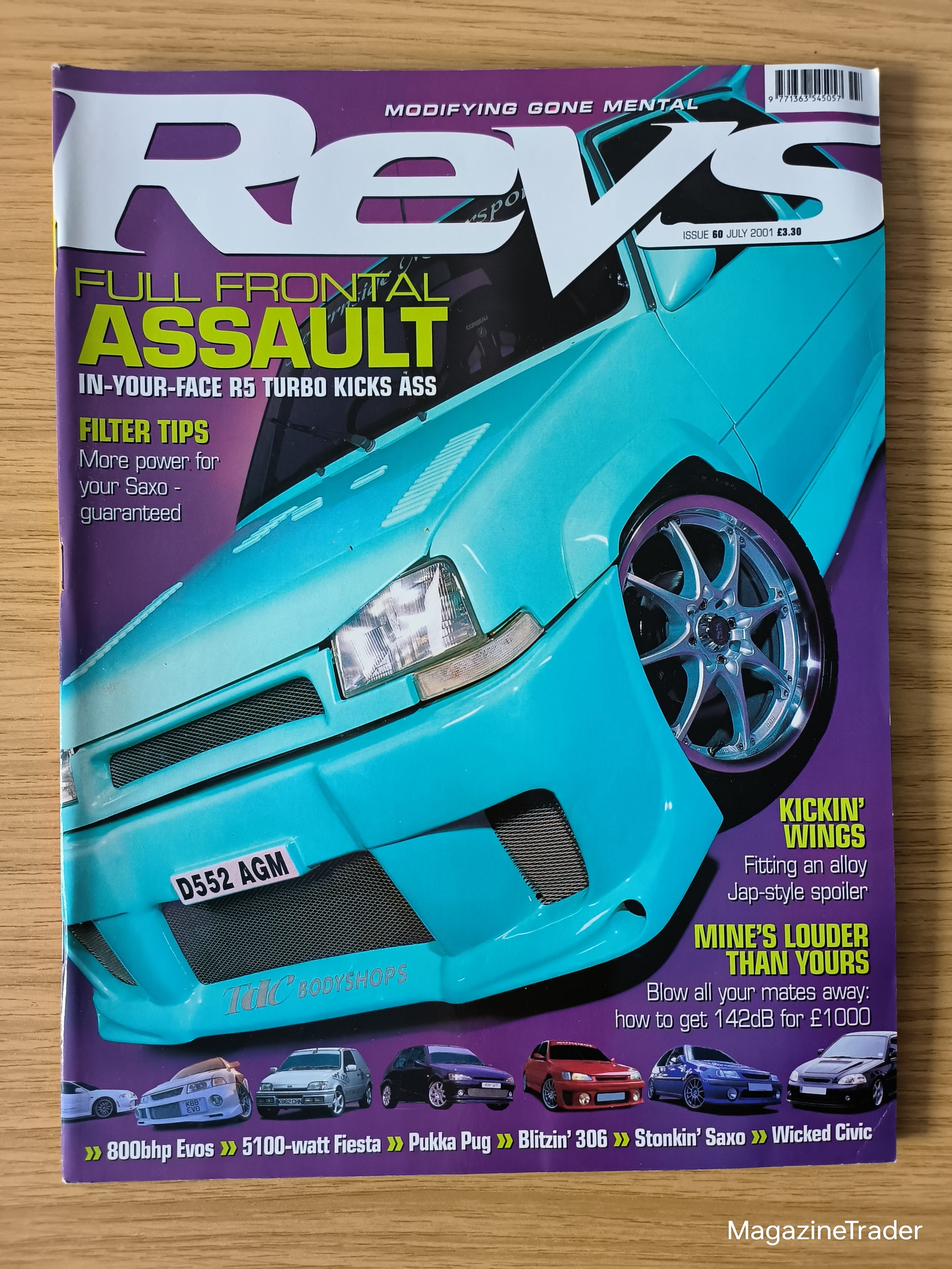 Revs Magazine July 2001 #56 800bhp Evos RS Turbo Blitzin 306 Stonkin S ...