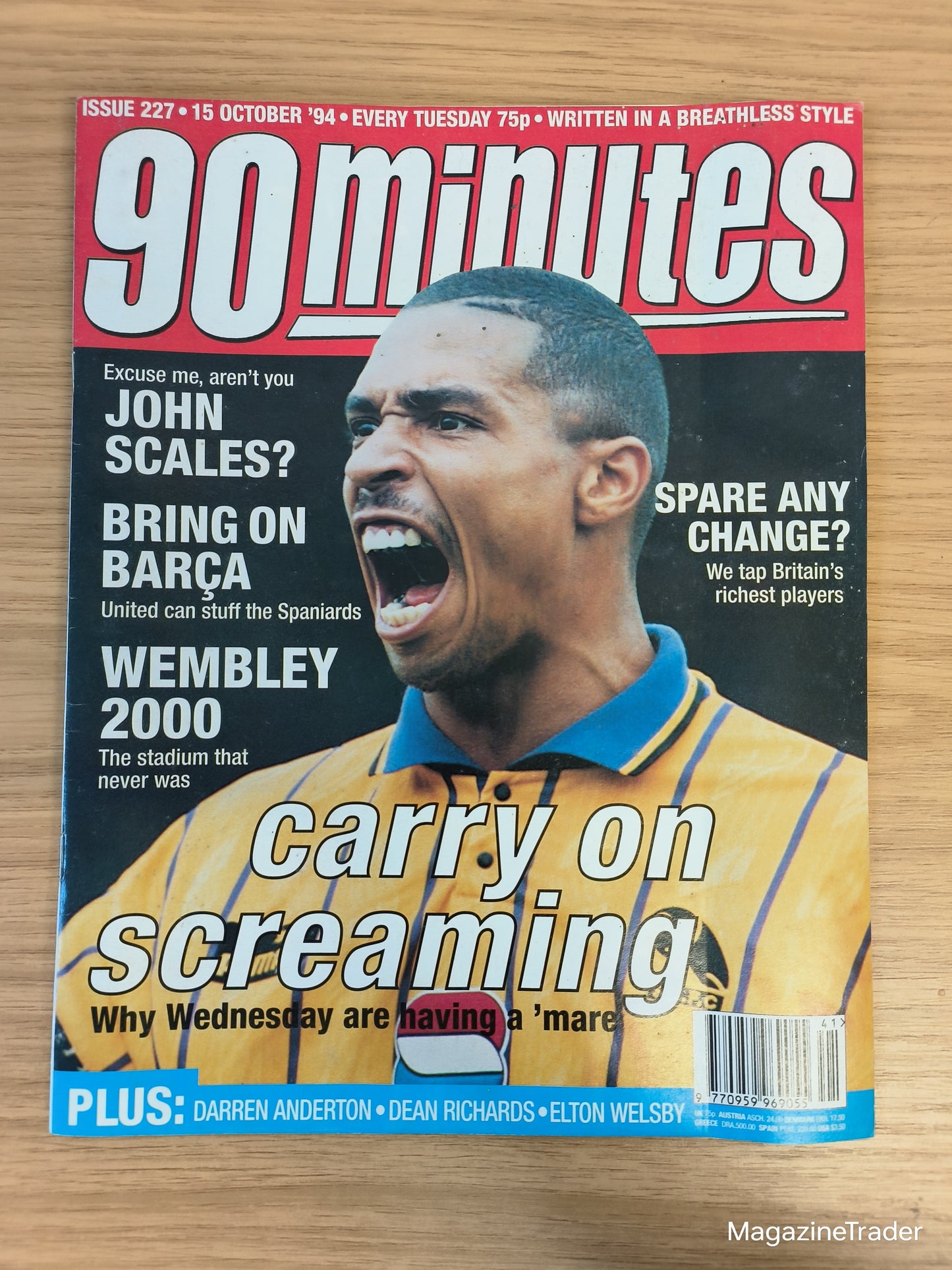 90 Minutes Magazine Issue 227 October 1994 Sheffield Wednesday John ...