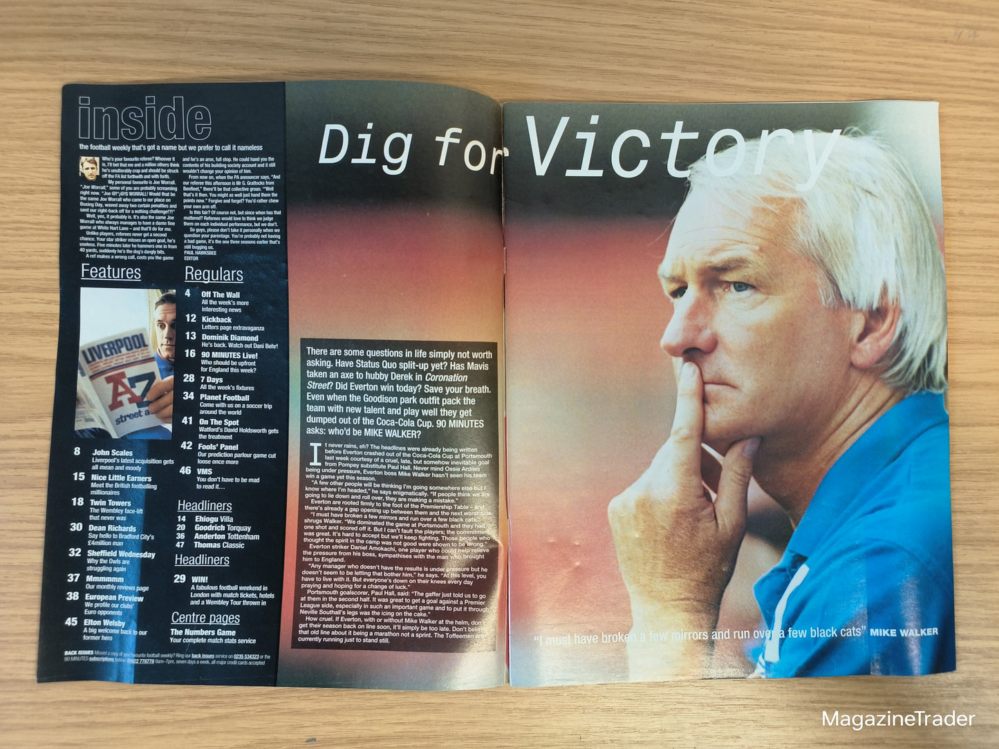 90 Minutes Magazine Issue 227 October 1994 Sheffield Wednesday John ...