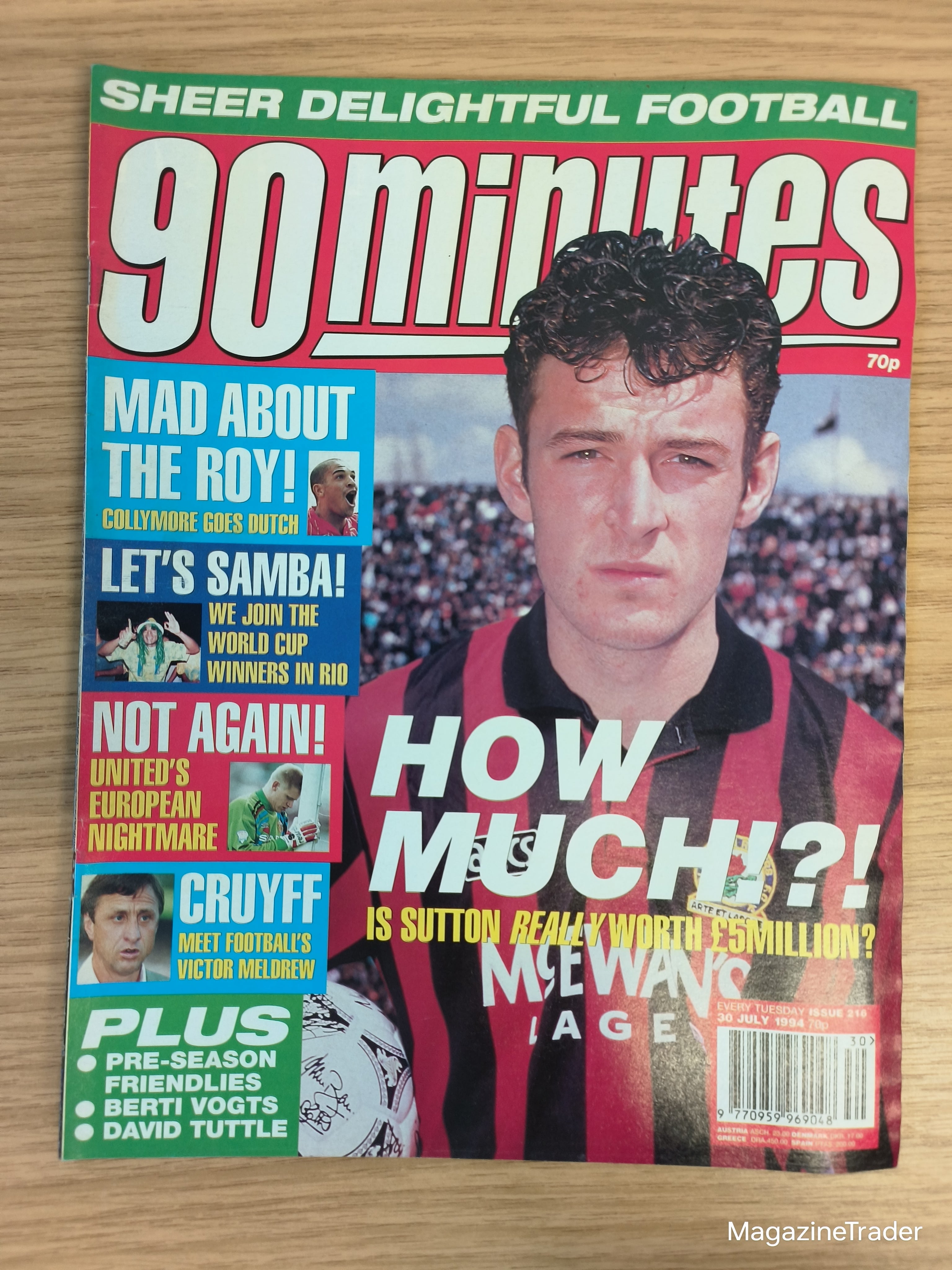 90 Minutes Magazine Chris Sutton Blackburn £5 Million Roy Collymore ...