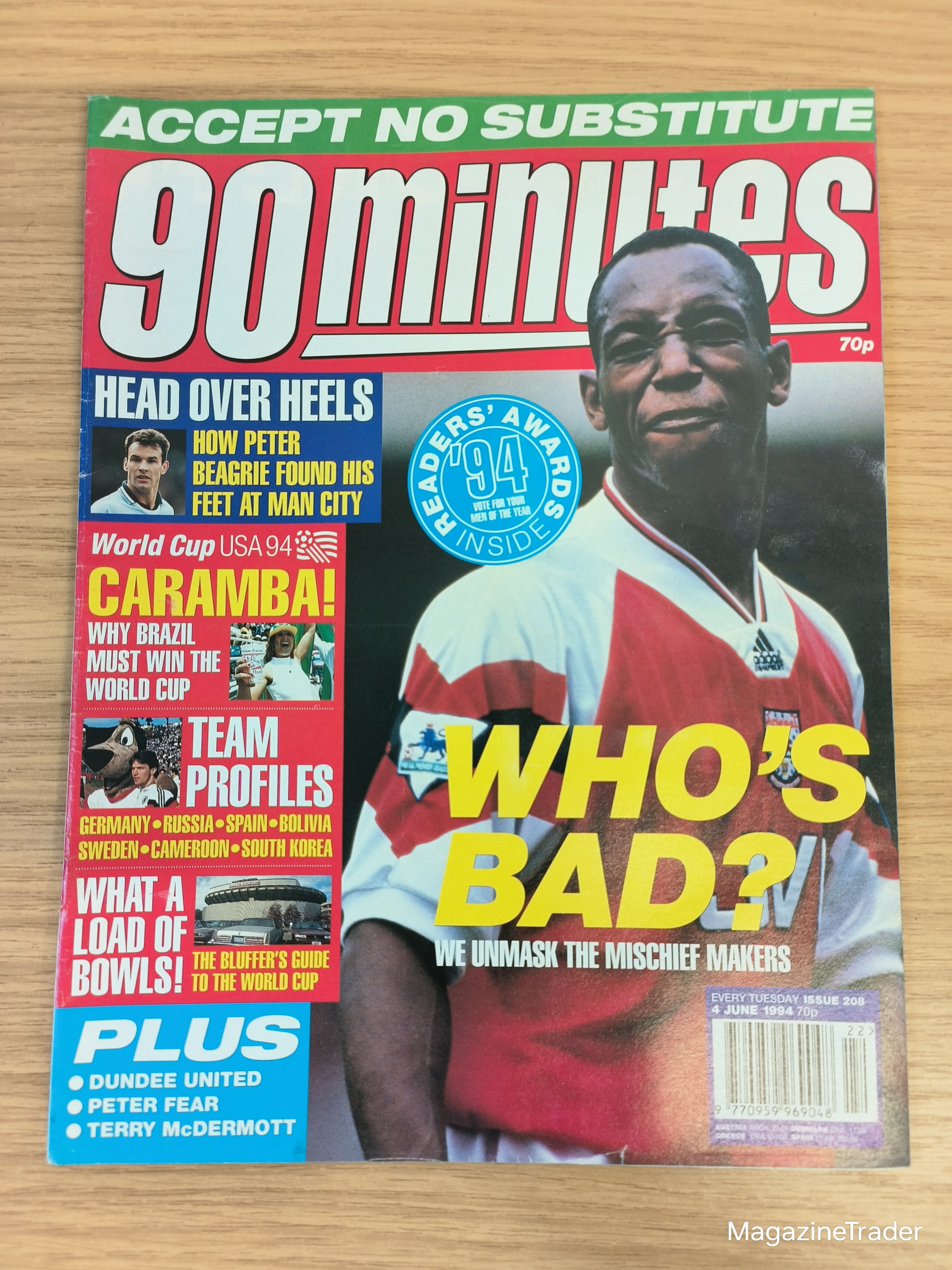 90 Minutes Magazine World Cup USA 94 Who's Bad Mischief Makers Peter ...