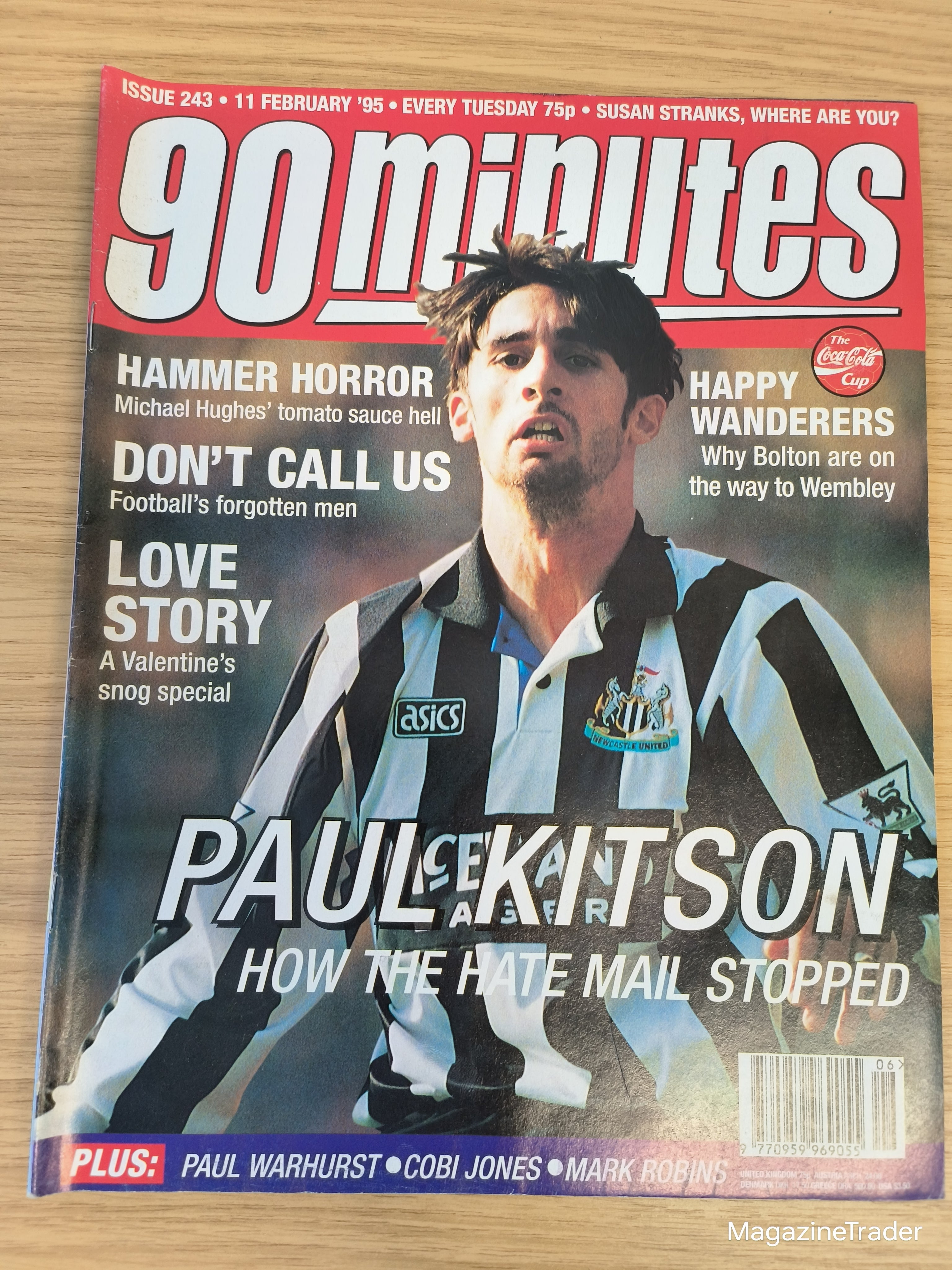 90 Minutes Magazine Issue 243 February 1995 Paul Kitson Newcastle ...