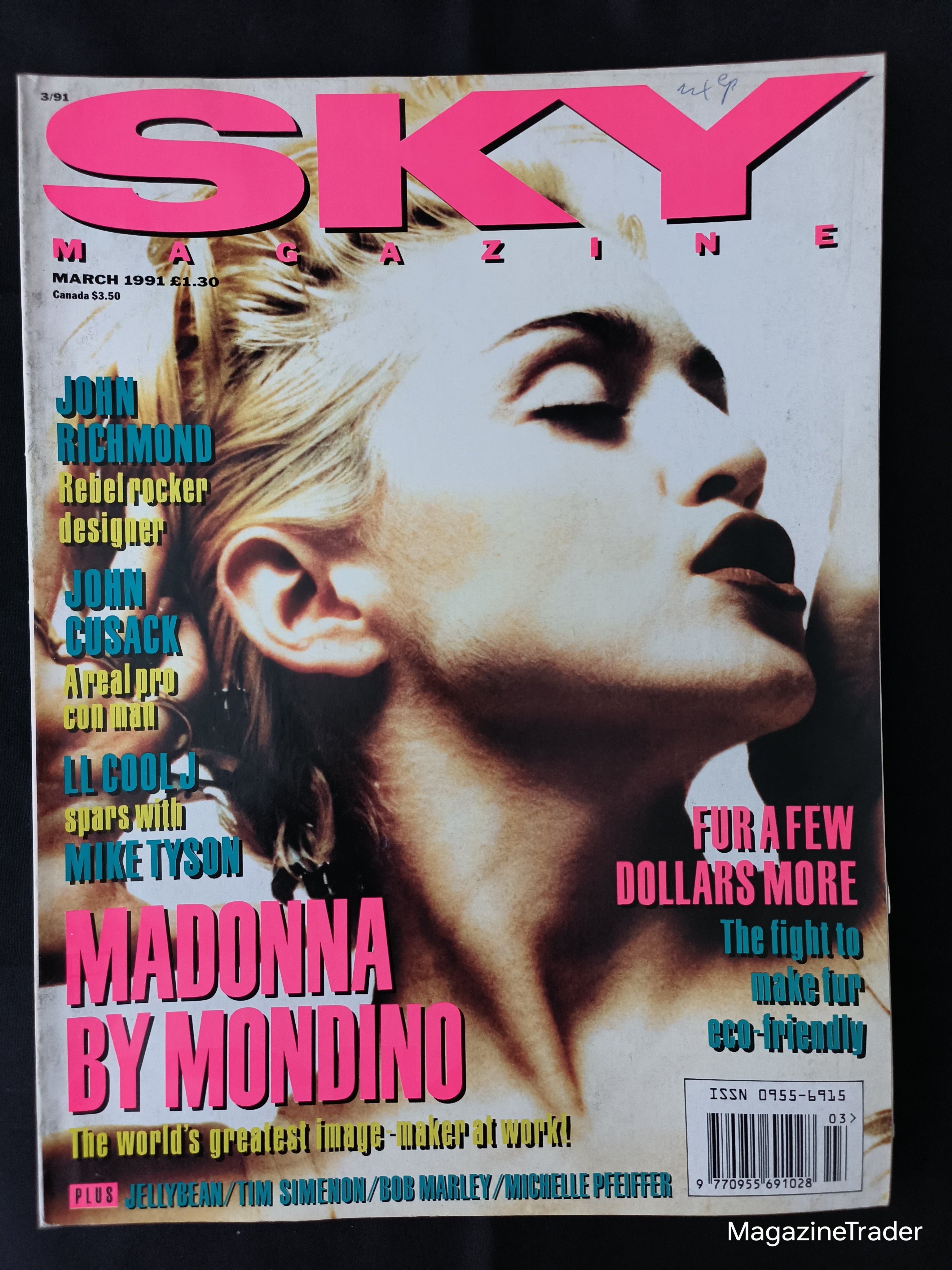 SKY Magazine March 1991 Issue 55 Madonna By Mondino John Richmond John ...