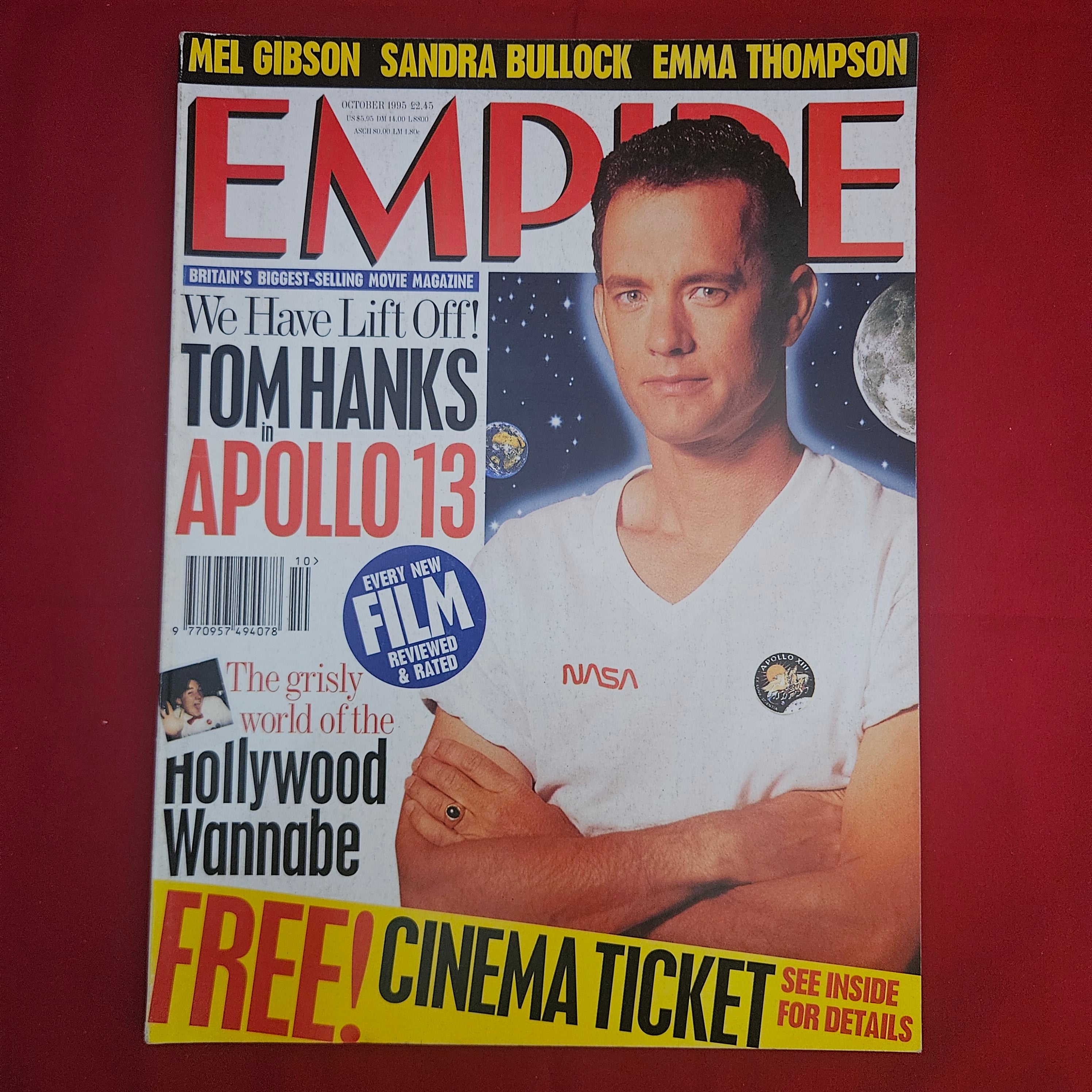 Empire Magazine October 1995 (1201) Tom Hanks Apollo 13 Mel Gibson Bra ...